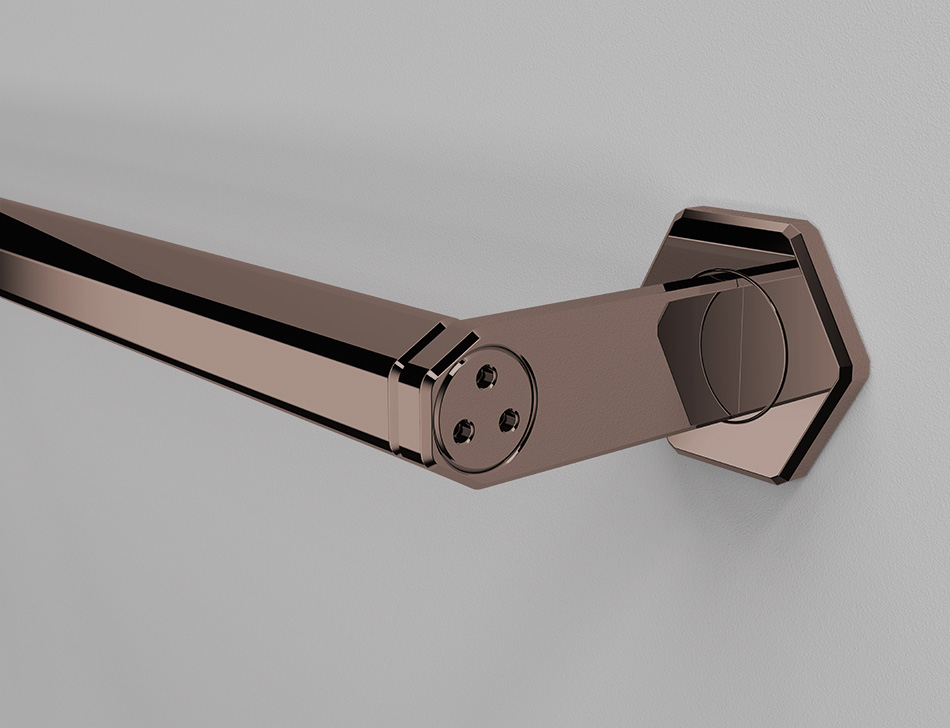 Art Deco Bronze Grab Rail | PVD Bronze Support Rail – UK Made