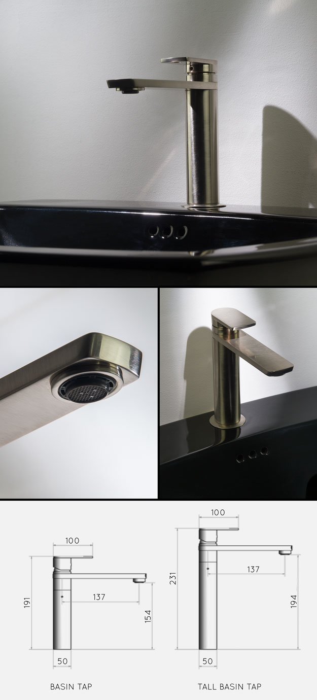 Nickel Basin Taps with Brushed Finish | Livinghouse