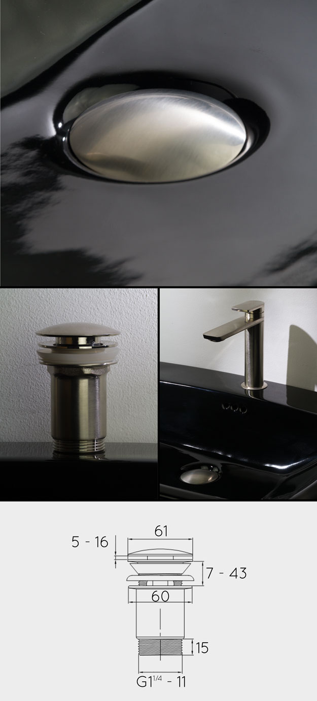Brushed Nickel Basin Waste | Nickel taps