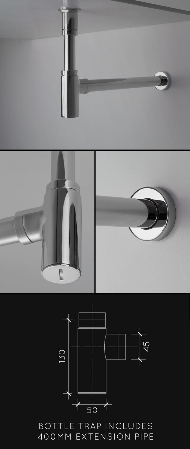 Kara Chrome Basin Trap | Luxury Bathroom Fittings
