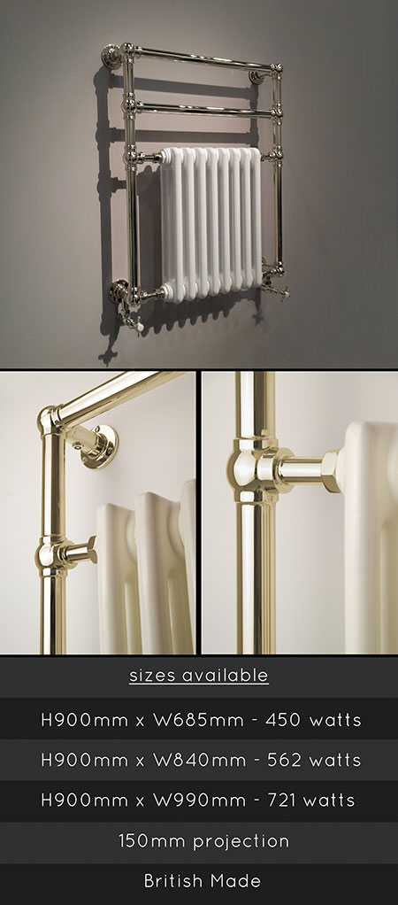 UK Towel Warmers | Towel Rails | Towel Radiators - Nickel Finish