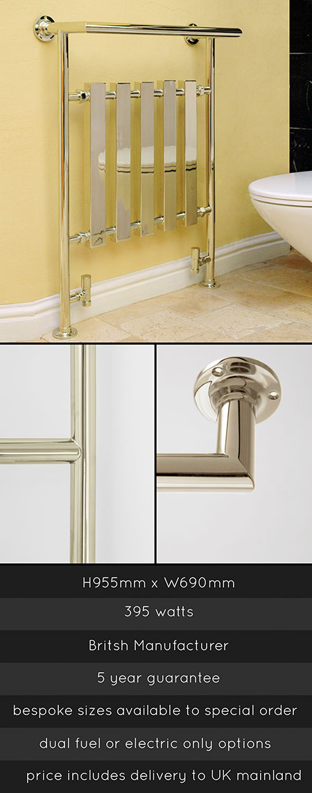 Designer Nickel Plated Towel Radiators | Nickel Towel Rail Suppliers