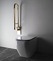 Gold Hinged Grab Rails | Gold Bathroom Mobility Aids | Livinghouse