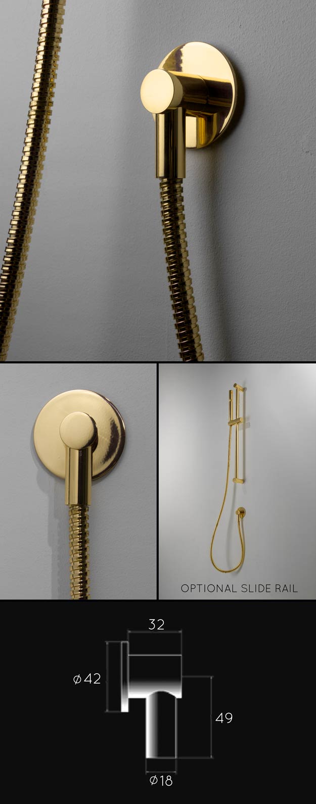 Gold Taps - Gold Shower Wall Elbow | Kara