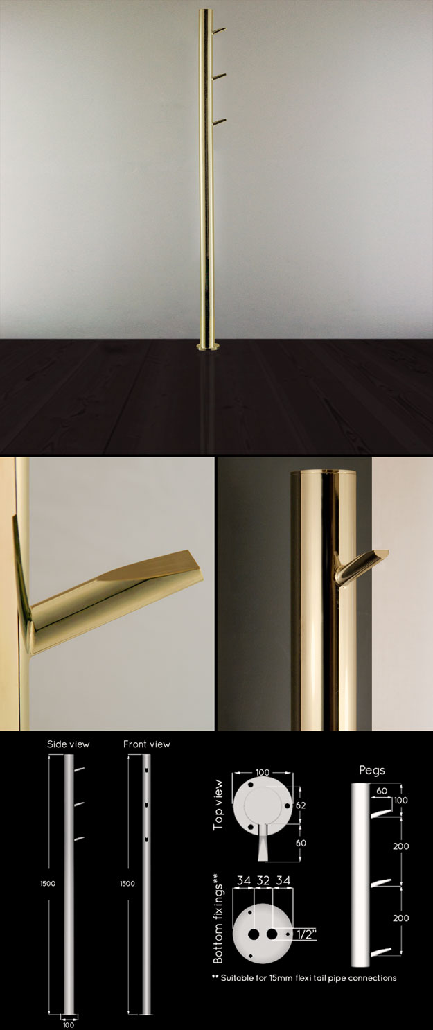 Black Chrome Freestanding Towel Radiator | Hot Tree