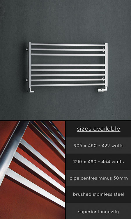 Stainless Steel Towel Rails | Brushed Stainless Towel Radiators | UK