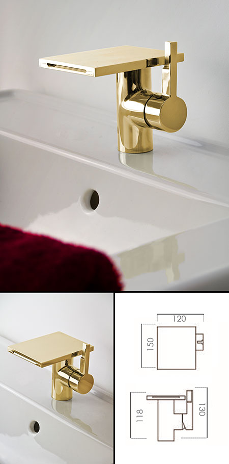 Waterfall Gold Basin Taps | Waterblade