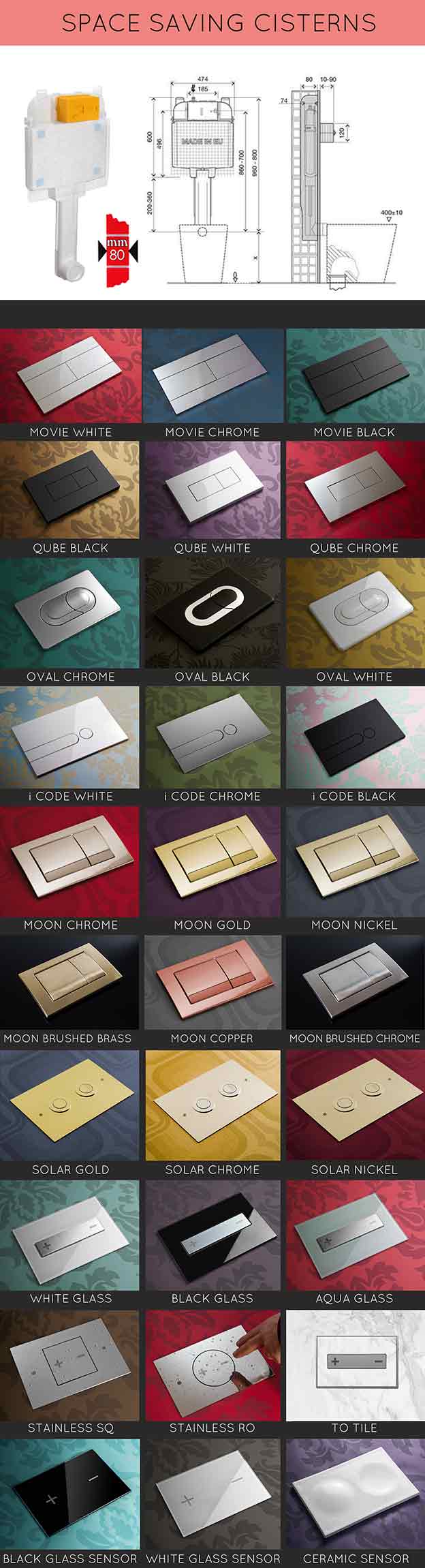 Concealed Cisterns | In Wall Cisterns | Back to Wall Toilet Cistern