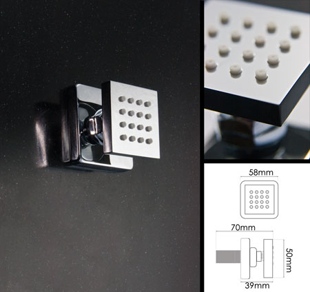 Square Shower Jets - Adjustable Shower Body Jets