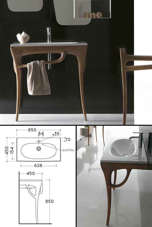 Luxury Washstand in Wood | Designer Wooden Washstand
